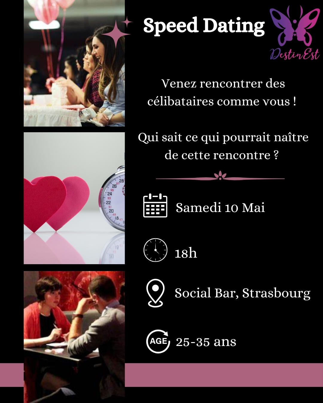 🌟 Événement Speed Dating 25–35 ans – Samedi 10 mai 🌟
